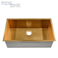 Quality 18 Gauge Flush In PVD Stainless Steel Sink Square Valve Drainer for sale