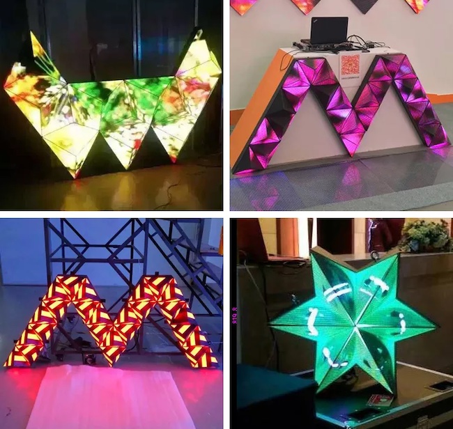 P4mm Creative LED Video Wall KTV Club DJ Booth Stage Triangle 0