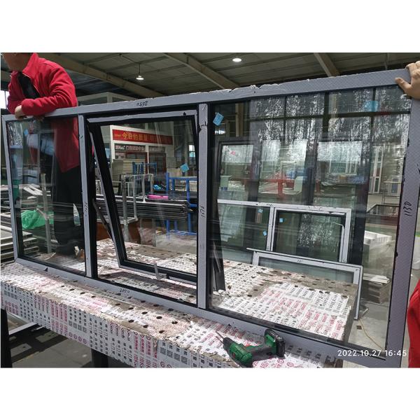 Quality Fixed Fiberglass Aluminum Awning Window Top Hung Black Frame for sale