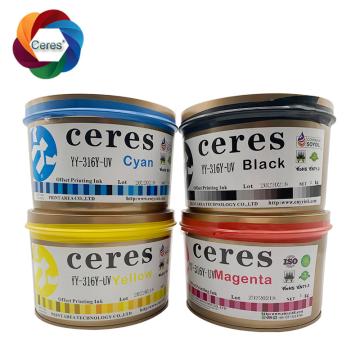 Quality MSDS Ceres Pantone UV Offset Ink CMYK Paper Plastic Cups Printing Ink for sale