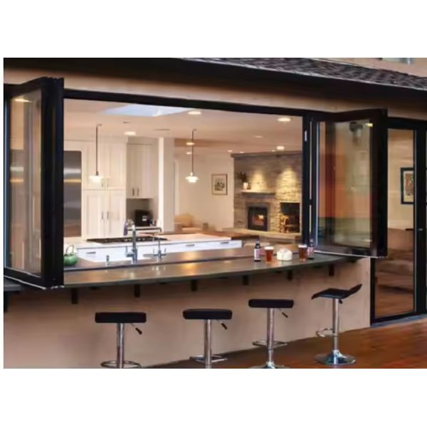 Quality Thermal Insulation Soundproof Aluminum Folding Window with 1.4mm Frame Thickness for sale