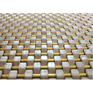 Quality Brass Crimped SS Woven Wire Mesh Cladding Facade PVD Surface for sale