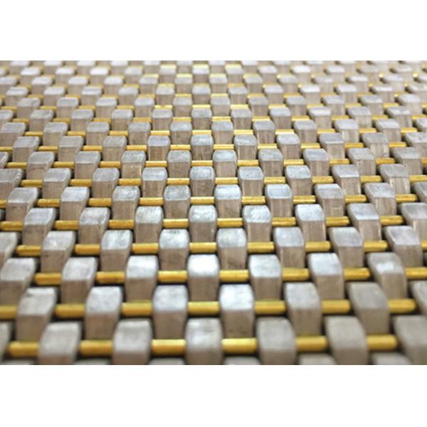 Quality Brass Crimped SS Woven Wire Mesh Cladding Facade PVD Surface for sale