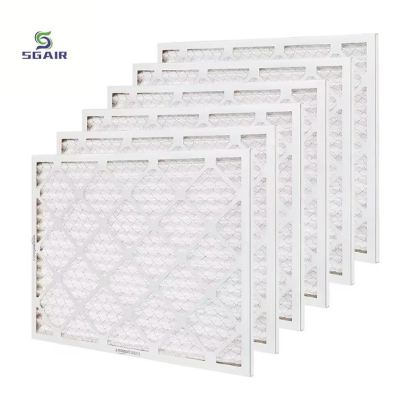 Quality 20x25x1 HVAC Pre Air Filter Cardboard Pleated Panel for AC Furnace for sale
