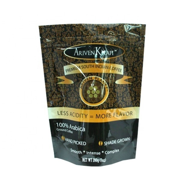 Quality Gravure Printing Custom Coffee Packaging Bags Resealable Zipper Bags Standing Pouch Customized Logo Printed Foil Packaging for sale