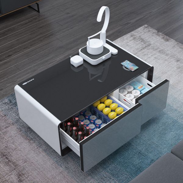 Quality LED Light Coffee Table with Fridge Drawers and Cooling Storage 1020*585*472 for sale