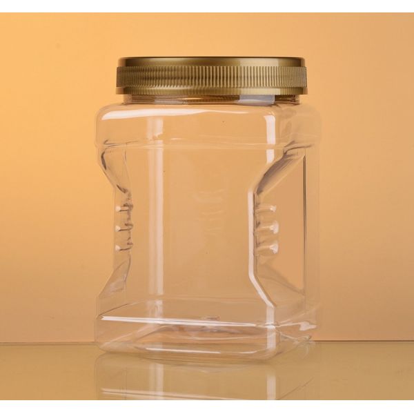 Quality 380ml Plastic Screw Cap Jars 20cmx20cm Plastic Cookie Containers for sale