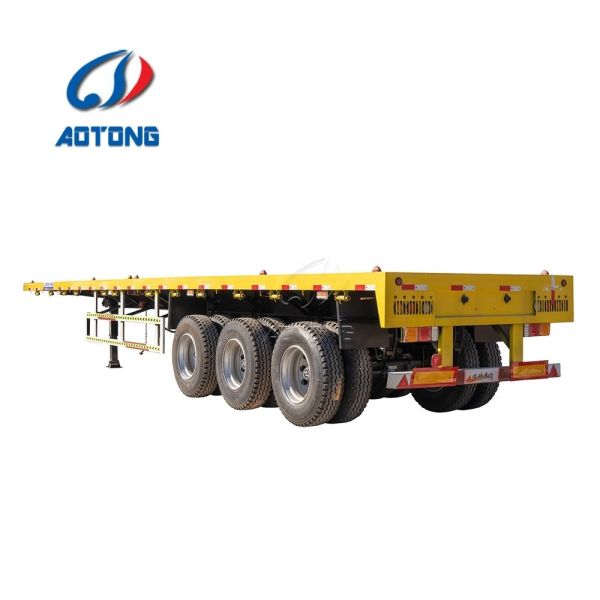 Quality Fully Welded Chassis 3 Axles 45ft 40tons Flatbed Trailers for Flexible Cargo for sale