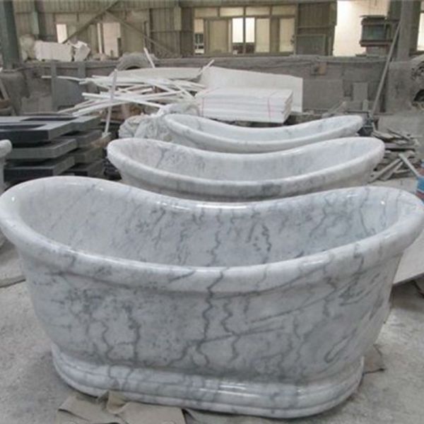 Quality Installation Type Freestanding Modern Design Natural Stone Marble Oval Bathtub 2024 for sale