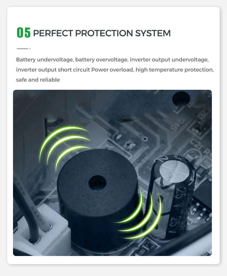 pure sine wave solar inverter has perfect protection