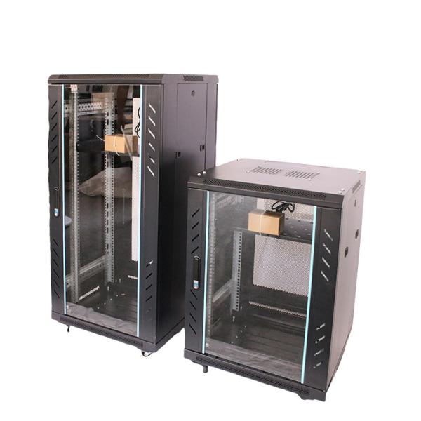 Quality Spacious 42U Floor Standing Glass Door DDF Network Cabinet Rack with Two Locking for sale