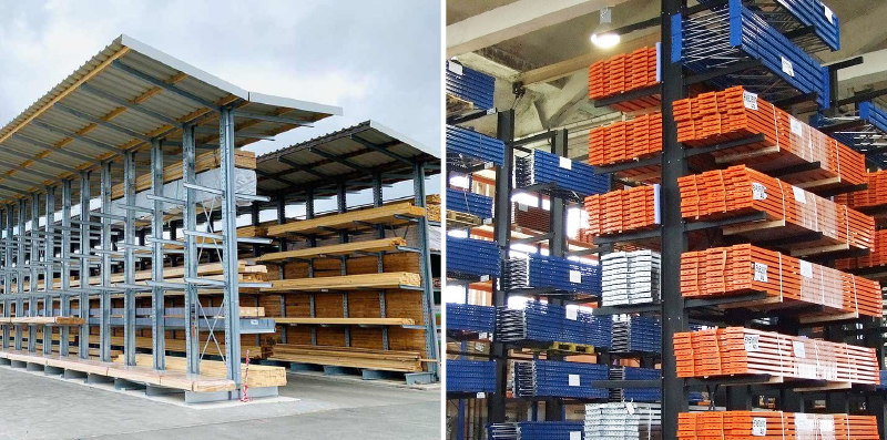 Double Side Cantilever Racking System Warehouse Storage Cantilever Rack