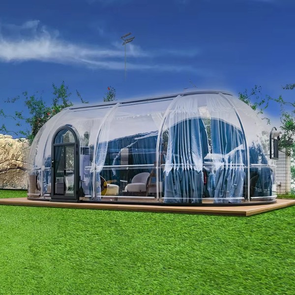 Quality Muti-functional Full House Outdoor Inflatable Clear Star Capsule House Bubble Tent House for sale