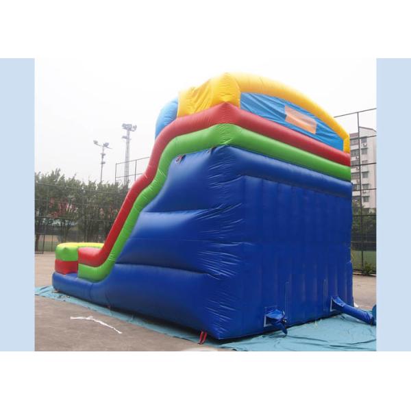 Quality 5mts high big double lane inflatable slide with arch made of 0.55mm pvc for sale