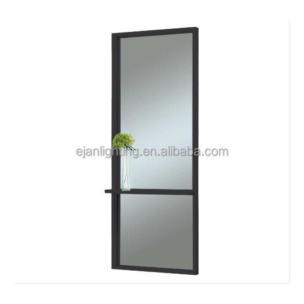 Quality Wood Framed Bathroom Backlit Full Length Mirror With LED Concealed Light And Clock for sale