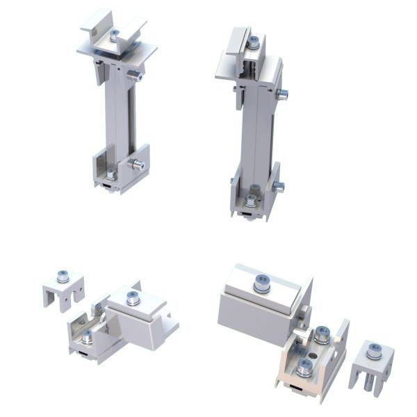Quality Premium Silver Ballasted Solar Mounting Systems / Flat Roof Solar PV Mounting for sale