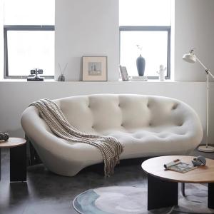 Quality Fabric Shell Arc Shaped Living Room Sofa Modern Sleek Design Bedroom Leisure for sale