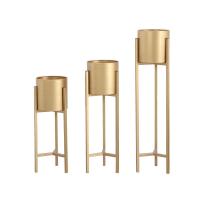 Quality Black and Gold Powder Coated Iron Flower Stands for Modern Home and Garden for sale