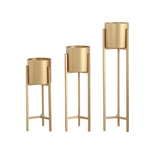 Quality Black and Gold Powder Coated Iron Flower Stands for Modern Home and Garden Decorations for sale