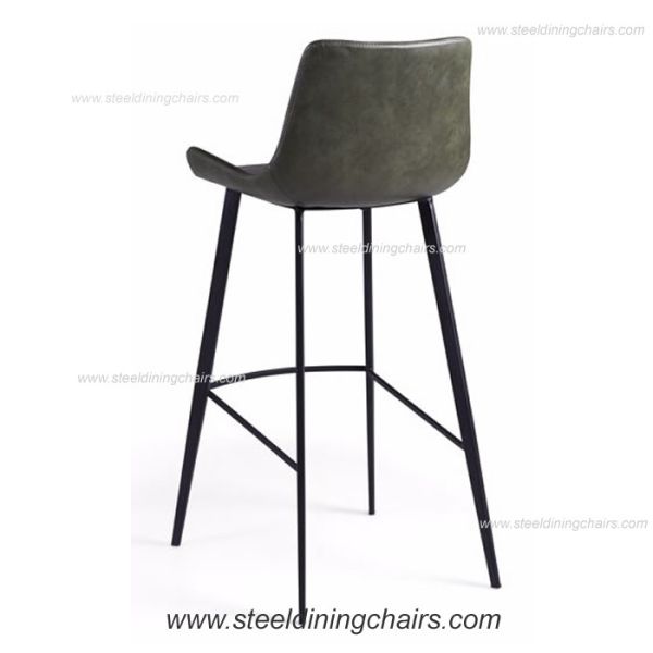 Quality Fixed 50CM 102CM Grey Leather Counter Height Chairs For Kitchen for sale