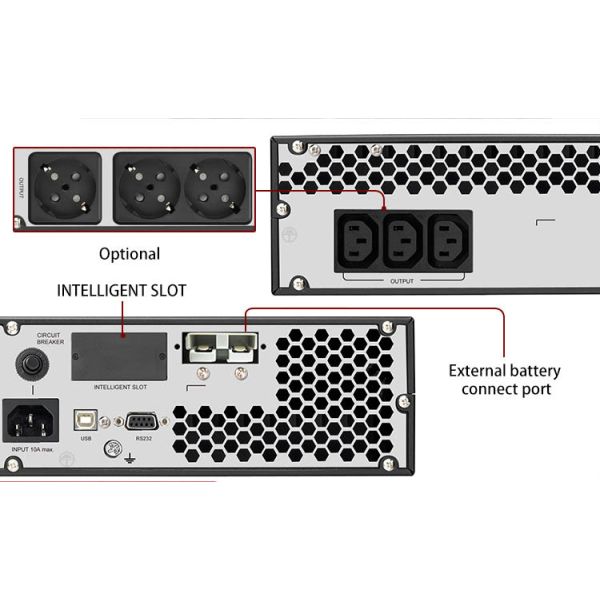 Quality 5.4kW 6KVA Rack Mount UPS DC Pure Sine Wave Data Center Rack Ups for sale