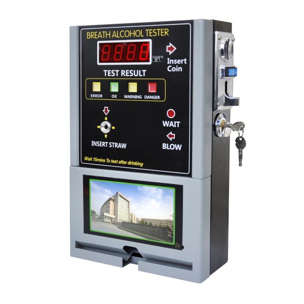 Quality 15mm-29mm Coin Operated Breath Alcohol Tester DC12V 1.5A Alcohol Testing Machine for sale