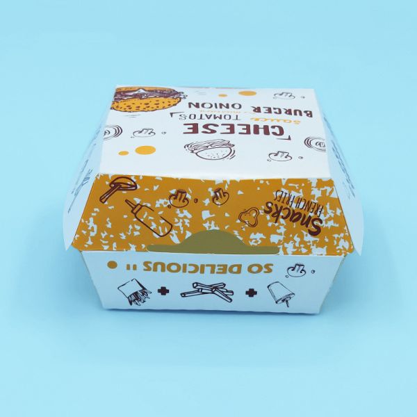 Quality Food Packaging Burger Box with Custom Logo Paperboard Material for sale