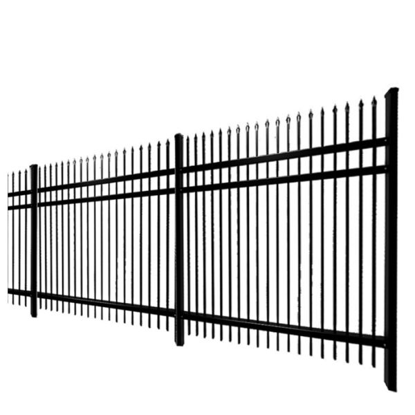 Quality Home Garden Decoration Metal Wrought Iron Steel Fence with 40mm Square Tube Rails for sale