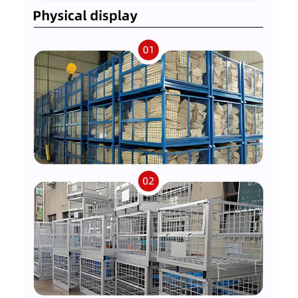 Quality Heavy Duty Warehouse Steel Storage Cage Foldable And Stackable Customized Color for sale