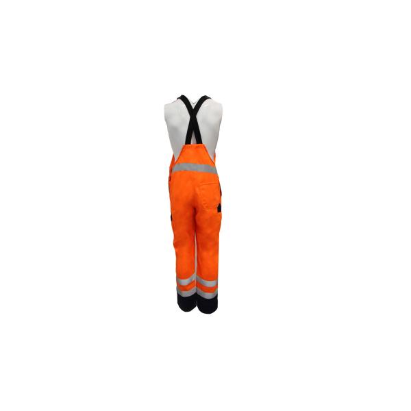 Quality Man 250GSM CVC Reflective Working Bib Overalls With Adjustable Braces Clasps for sale
