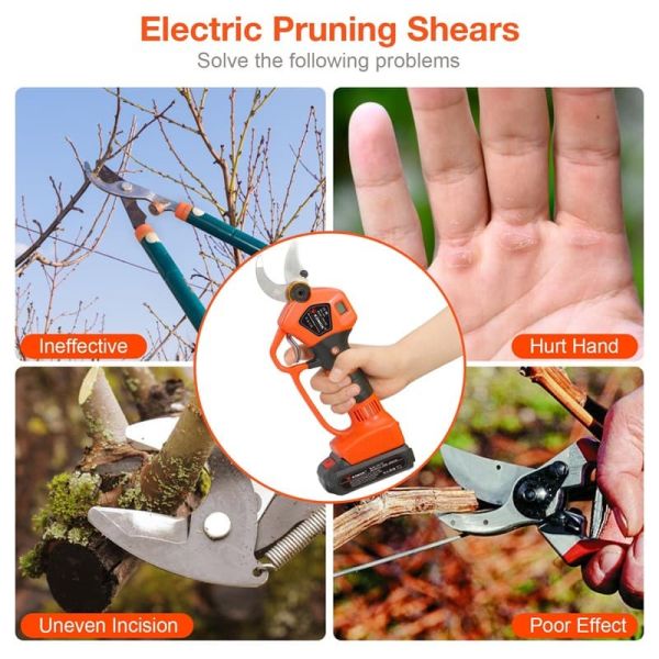 Quality 40mm Electric Cordless Pruning Shears with LED Display and Handguard for for sale