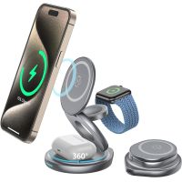 Quality Private Mold 3 In 1 Magnetic Phone Stand Rotated Folding With Wireless Charging for sale