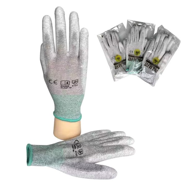 Quality Dust Free PU Coated ESD Palm Fit Anti Static Gloves for sale