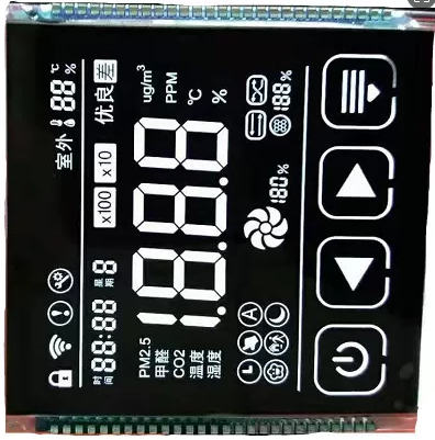 Quality Black VA LCD Display Panel 2 Digit Segmented LCD Display with 8PIN FPC Connect for sale