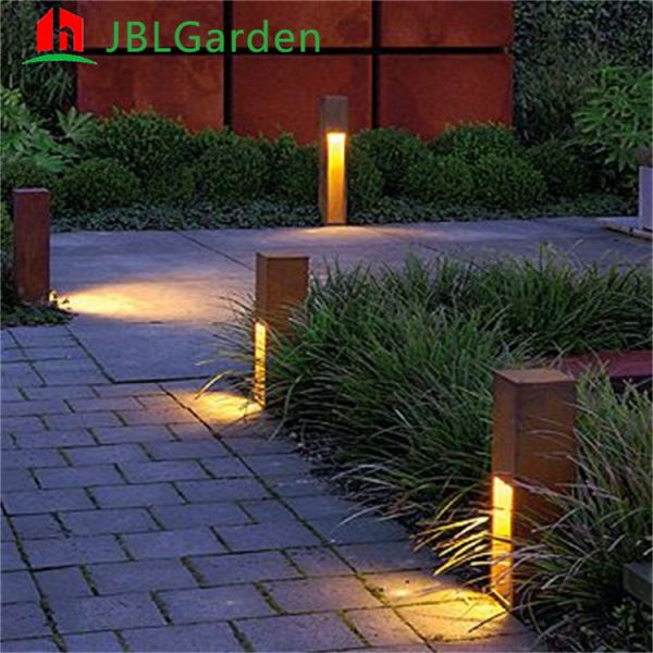 Quality Home Decoration Garden Lights Corten Steel Light Box 200cm Length With Solar Energy for sale