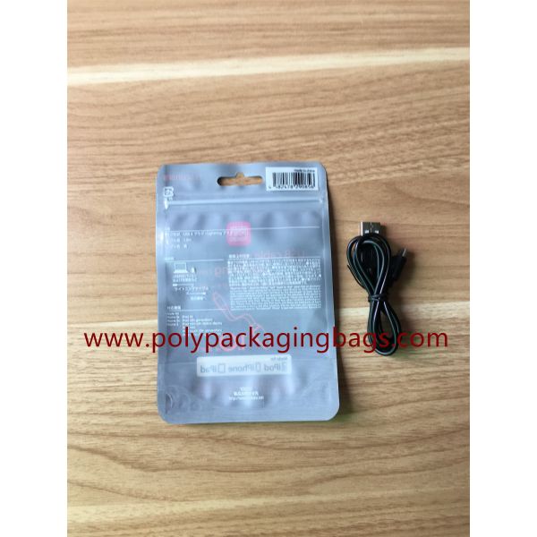 Quality Dustproof Plastic Zipper Pouch For Iphone Earphone Charger Cable With Hand Hole for sale