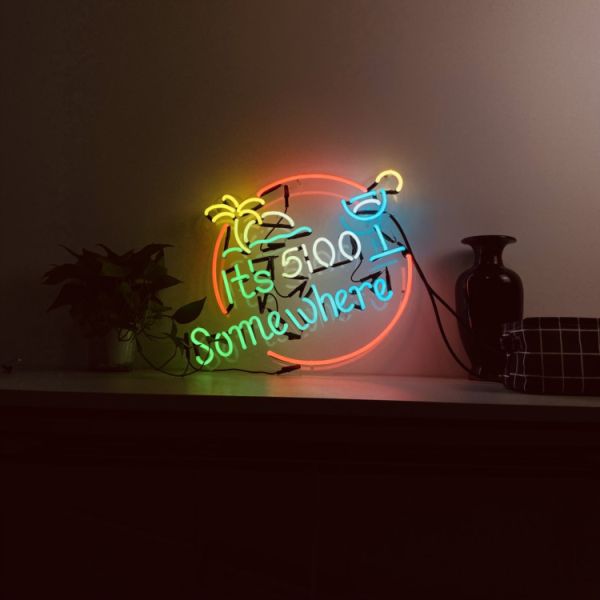 Quality Acrylic Customized Neon Light Box Sign Pink Cocktail Waterproof for sale