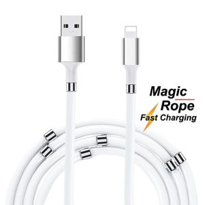 Quality TPE 2M Fast Charging Magnetic USB C Cable Self Winding for sale