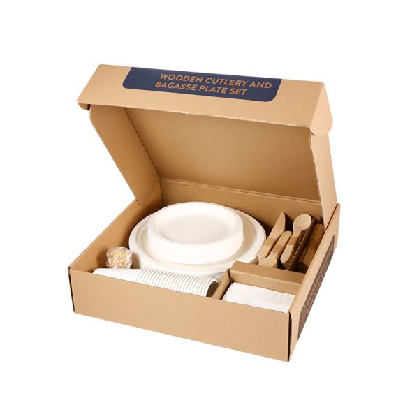 Quality Eco Sustainable Compostable Disposable Plates Cutlery Disposable Take Out Food Containers for sale