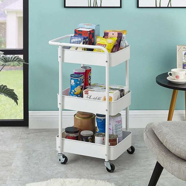 Quality Bathroom Organizer Universal Wheel Metal Rolling Storage Cart For Kitchen for sale
