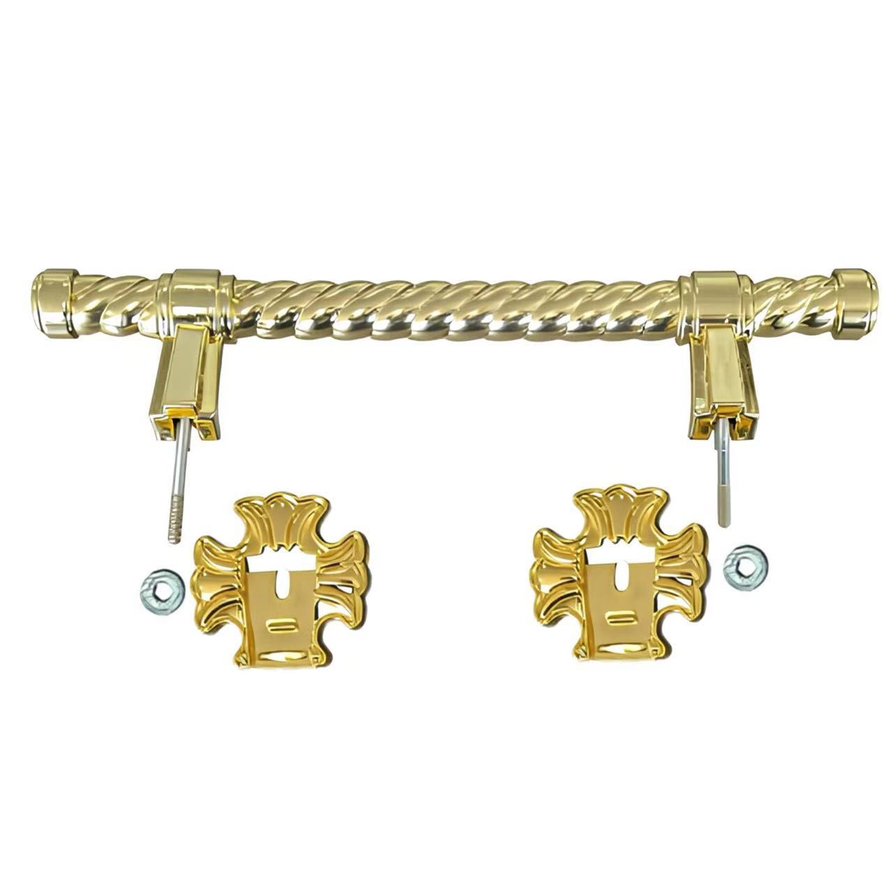 Quality Vintage Twisted Shaft Gold Plated ABS PP Casket Handle Funeral Hardware Coffin for sale