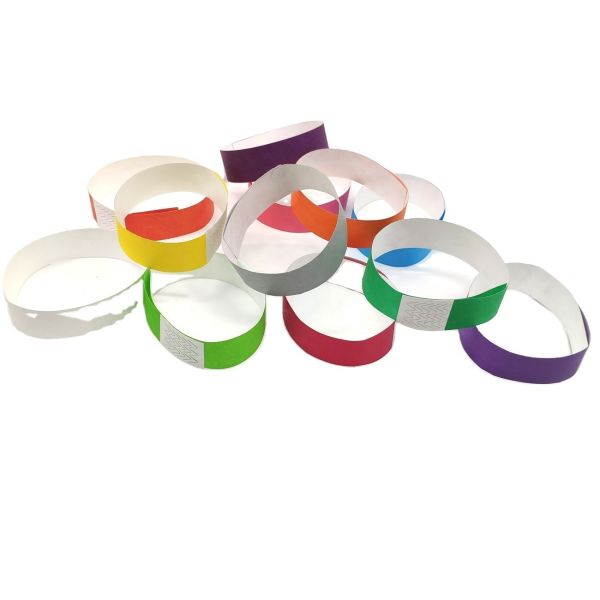 Quality Paper Identification Tyvek Wristbands Custom Logo and Barcode for Identification for sale