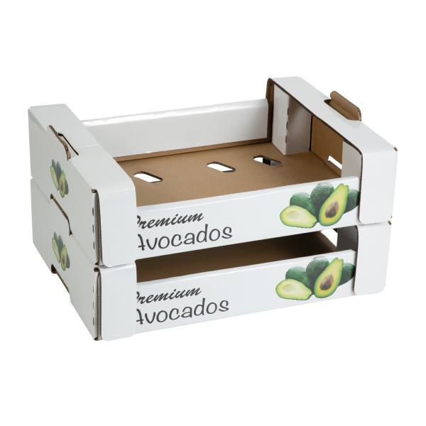 Quality Direct Custom Printing Rectangle Corrugated Box For Avocado Fruit for sale
