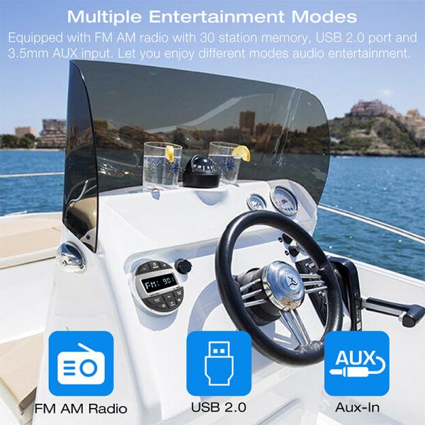 Quality GRANDnavi Universal Marine Stereo Single Din Waterproof Level IPX5 MP3 for sale
