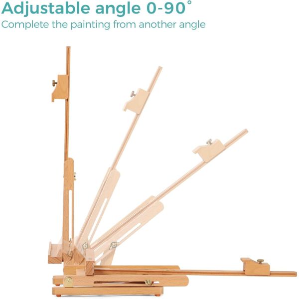Quality 25"H Basic Tabletop Easel H Frame Sturdy Desktop Pine Wood Art Easel Adjustable for sale