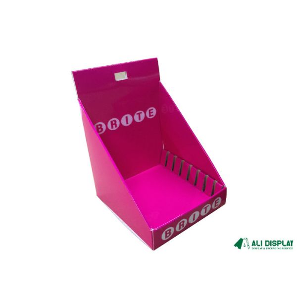 Quality CMYK Cardboard Counter Display Stands Boxes Hair Shadow 300mm for sale
