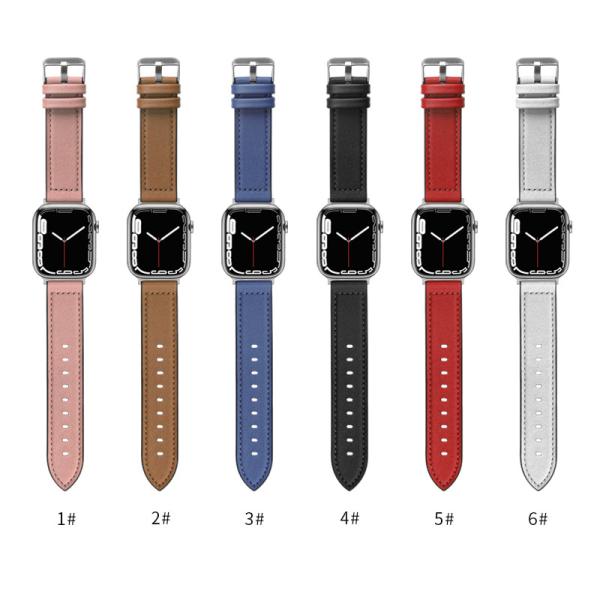 Quality 22mm Silicone Leather Watch Strap for iWatch Series 6 5 4 3 2 1 SE Luxury and Durable for sale