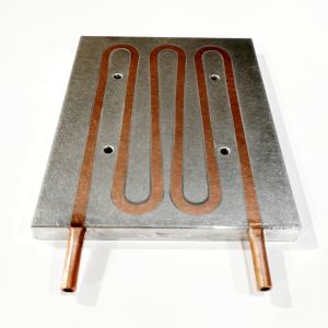Quality Embedded Cooper Radiator Heat Sink Plate For Water Cooling 120x12x150mm for sale