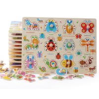 Unisex 15cm Wooden Animal Jigsaw Puzzles Wooden Educational Toys