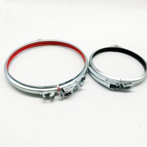 Quality 6" Galvanised Pipe Repair Clamp Dust Extraction Modular Duct With Gasket for sale